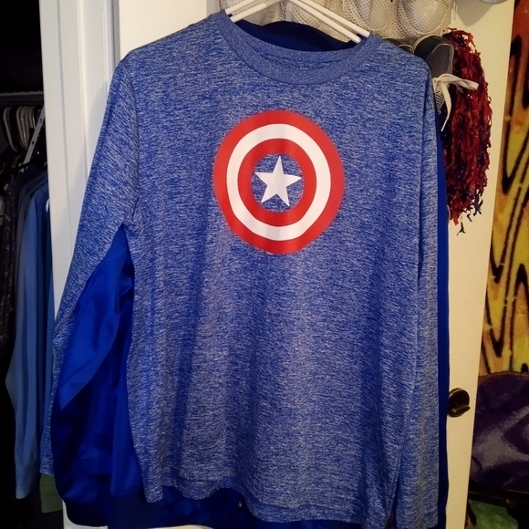 Marvel | Shirts | Mens Captain America Long Sleeve Under Armour ...